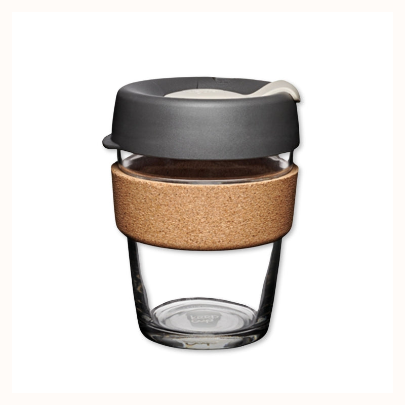 Glass Coffee Cup with Lid + Cork Band - 12oz. – Hill + House
